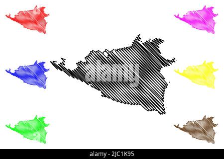 Daishan island (People's Republic of China, PRC, Zhejiang Province) map ...