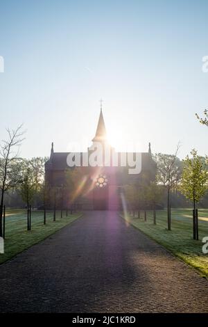 Merksplas, Belgium, April 27th, 2022, The Chapel in Merksplas Colony in ...