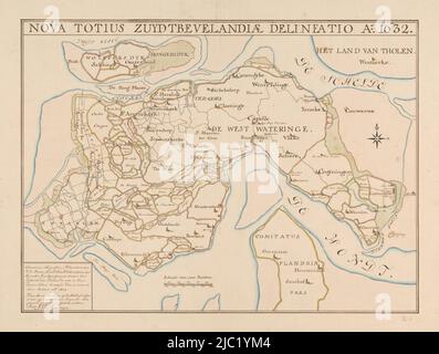 Map of the island of Zuid-Beveland, David Willem Carel Hattinga, 1748 ...