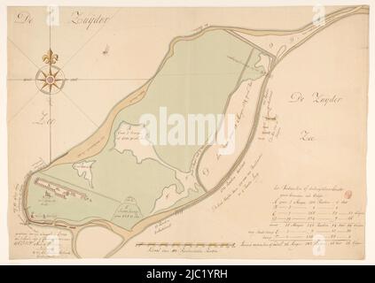 Map of the island of Urk, Maurits Walraven, 1720 drawing Manuscript ...
