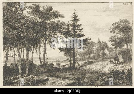 Landscape with horse rider, print maker: Pieter Casper Christ, Arnhem ...