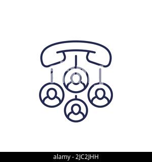 Voip telephony, calls line icon, vector Stock Vector Image & Art - Alamy