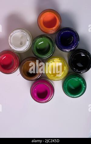 Colorful and vibrant Fabric color bottles Stock Photo - Alamy