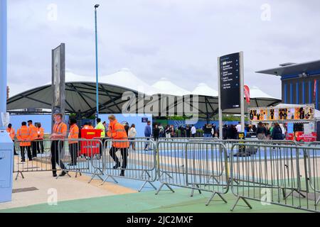 Manchester, UK. City Square Fanzone with well staffed security. Etihad ...