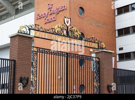 the shankly gates at anfield road football stadium home of liverpool fc ...
