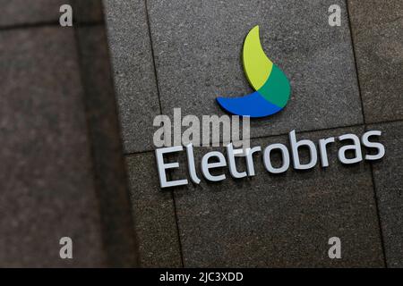 Eletrobras company logo. Brazilian electric utilities company building ...