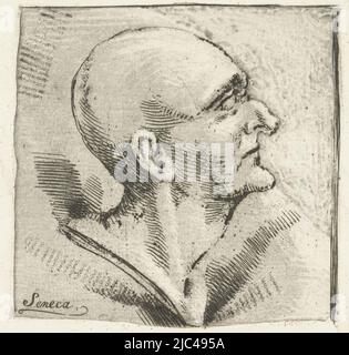 Portrait of Lucius Annaeus Seneca, print maker: Johann Heinrich Lips ...
