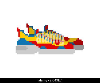Sneakers pixel art. 8 bit sneaker. pixelated Vector illustration Stock ...