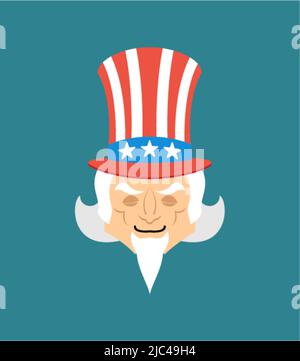 Uncle Sam happy emoji. Man merry emotions. Uncle Sam Joyful. Vector ...