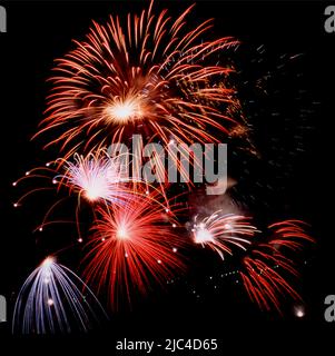 Fireworks in the night sky, night absorption, Fireworks in the night ...