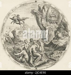 Andromeda chained on the rock, Jacob Matham, after Hendrick Goltzius ...