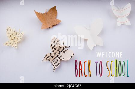 Back to school wording as education, teaching and learning concept ...