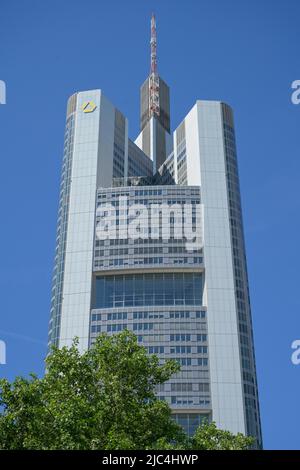 Frankfurt, Germany. Commerzbank Tower exterior & facade. Modern steel ...