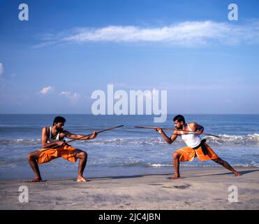 Kalaripayattu, Ancient Martial Art of Kerala, sword and shield fighting ...