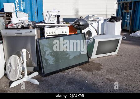 recycling old electrical devices Stock Photo - Alamy
