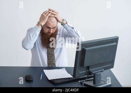 Professional burnout at work. Emotional breakdown. Overtime day. Tired ...