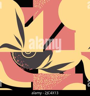 Rainbow shapes, curves, arcs. Abstract seamless pattern withe various ...