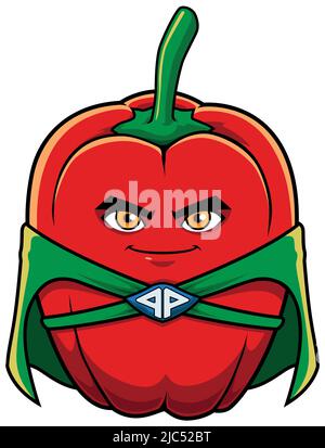 Red capsicum clipart, vegetable cartoon illustration vector Stock ...