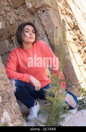 Teen spending time relaxing on bedroom at home Stock Photo - Alamy