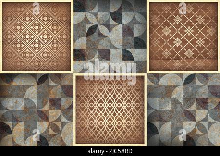 Rustic wall tile design damask pattern for decoration, 3D moroccan ...