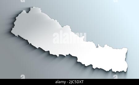 Map of Nepal with shadows Stock Photo - Alamy