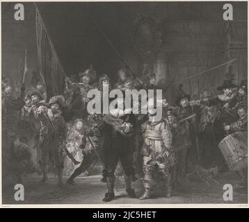 Night Watch, Adolphe Mouilleron, After Rembrandt van Rijn, 1836 - 1861 ...