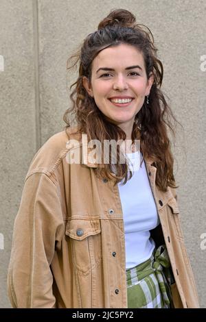 TV host Tess Elst pictured during a press conference of Flemish public ...
