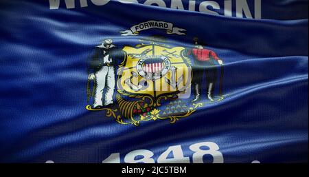 Wisconsin State Flag background illustration Stock Photo - Alamy