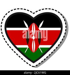 Kenya Flag In Heart Shape Vector illustration Eps 10 Stock Vector Image ...