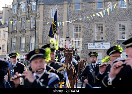 Hawick, UK. , . 2022 Hawick Common Riding Ex Cornet Ian Nichol, Master ...