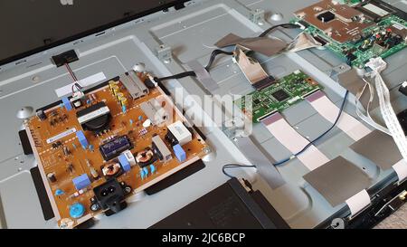 Inside of a TV remote control circuit board Stock Photo - Alamy