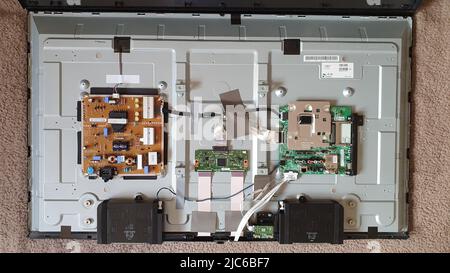 Inside of a TV remote control circuit board Stock Photo - Alamy