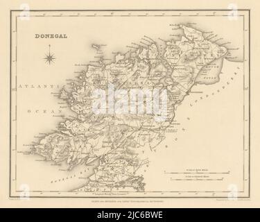 COUNTY DONEGAL antique map for LEWIS by CREIGHTON & DOWER. Ireland 1850 ...