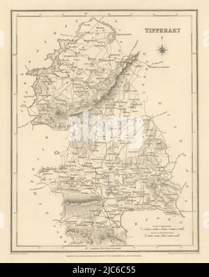 COUNTY TIPPERARY antique map for LEWIS by CREIGHTON & DOWER. Ireland ...