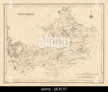 COUNTY WESTMEATH antique map for LEWIS by CREIGHTON & DOWER - Ireland ...