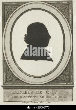 Silhouette portrait of Jacobus de Roy, George Kockers, 1792 print ...