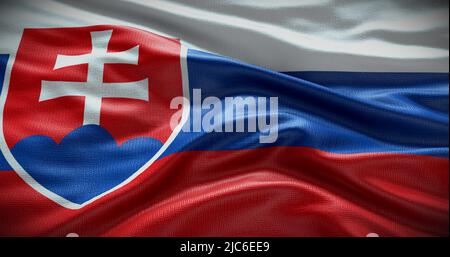Flag of Slovakia national country symbol illustration with world map ...
