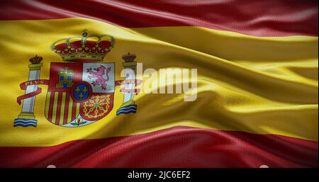 Flag of Spain national country symbol illustration glossy button icon ...