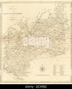 "Glocestershire from the best authorities" Gloucestershire county map ...