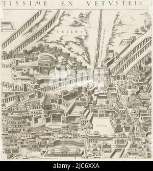 Map of Rome in Roman times (twelfth part), Anonymous, 1773 print Twelfth of a map of Rome in ...