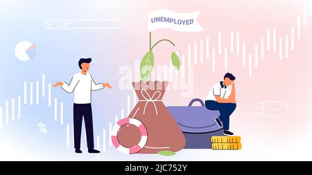 Unemployment concept Dismisses employee Jobless troubles Work crisis ...