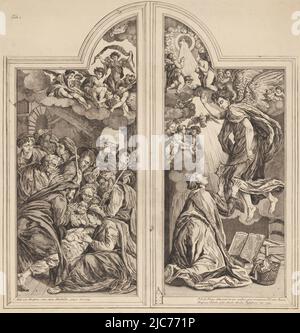 Triptych after Anth. Blocklant: resurrection of Mary, Mary with the infant Jesus, the donee with ...
