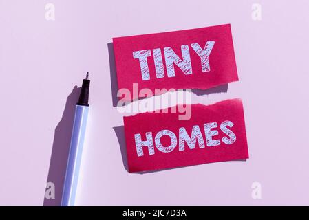 Handwriting text Tiny Homes. Conceptual photo houses contain one room ...