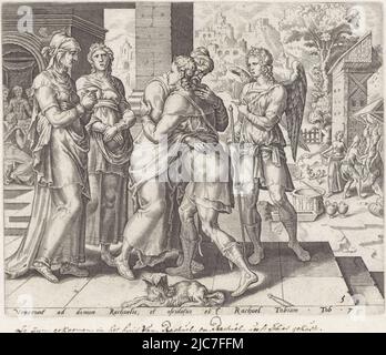 The Archangel Raphael in the House of Tobit, Rembrandt van Rijn (copy ...