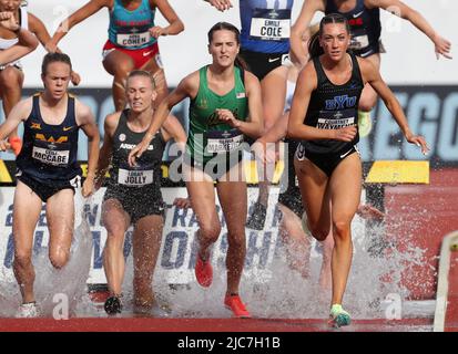 Courtney WAYMENT of the USA in the 3000 metres steeplechase for the ...