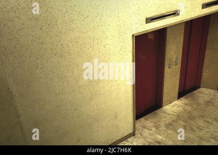 An old-fashioned elevator in the City Building of Asheville, NC, USA ...