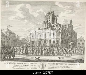 Arrival of French troops in Delft, 1795, Johannes Jelgerhuis, 1795 ...