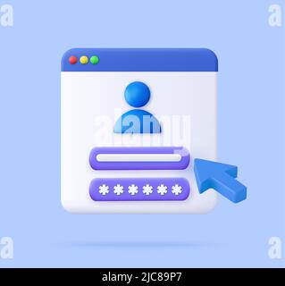 3d user Login form page Stock Vector Image & Art - Alamy