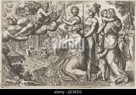 Bride in heaven, Johannes Wierix (Possible), after Gerard van ...