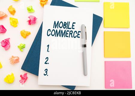 Inspiration showing sign Mobile Commerce, Business concept all online ...